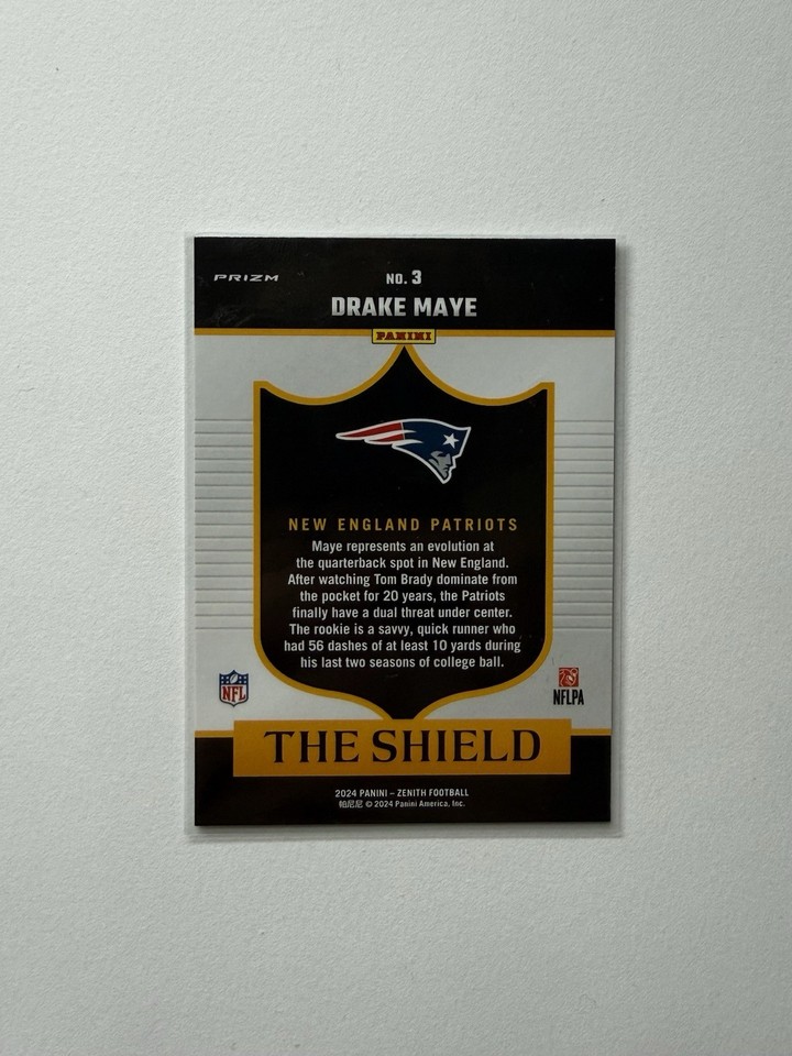 2024 Panini Zenith - Drake Maye The Shield SP (RC) RARE ROOKIE CASE HIT ...
