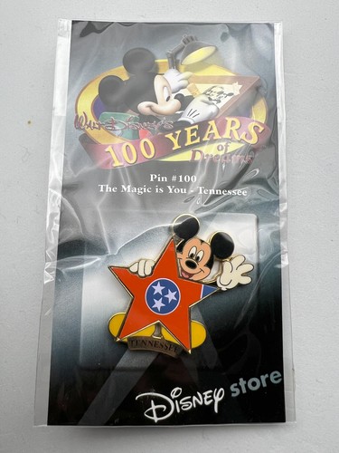 Disney Store 100 Years of Dreams Mickey America Star Flag State Pin ...