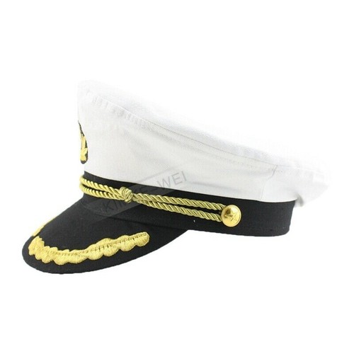 Yacht Captain Skipper Navy Sailor Boat Cap Hat Costume New | eBay UK