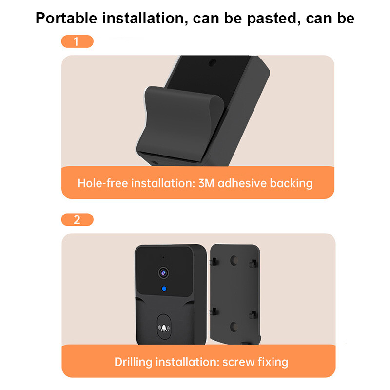 Smart Wireless WiFi Doorbell Intercom Video Camera Door Ring Bell Chime ...