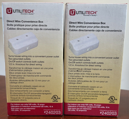 (2) Direct Wire Convenience Box Indoor Use 15amps 120V Utilitech 240203 2 Total 70686761052 | eBay