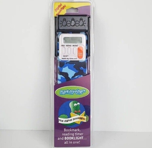 NEW Mark-My-Time LED Book Light & Digital Reading Timer Bookmark Blue ...