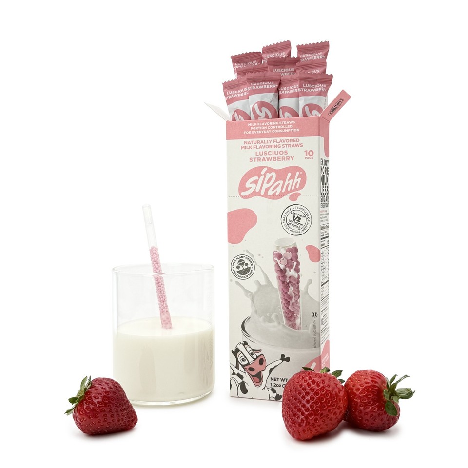 Sipahh Milk Flavoring Straws. 60 straws. LUSCIOUS STRAWBER 6 Pack Vegan ...
