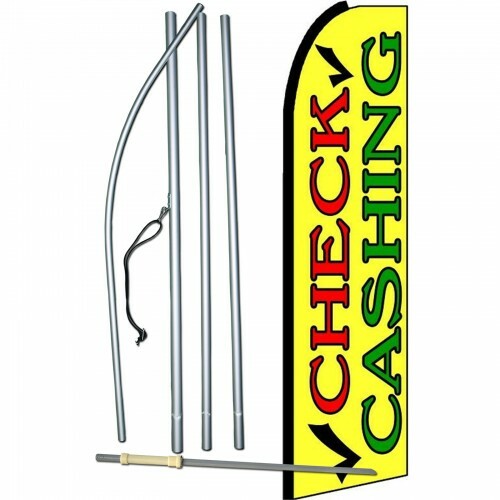 Complete 15' Check Cashing Kit Swooper Feather Flutter Banner Sign Flag ...