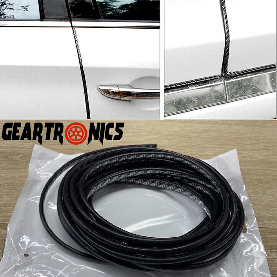 Carbon Fiber 5M Car Door Moulding Rubber Scratch Protector Strip Edge ...