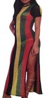 Ladies Rasta 100% Cotton Multicolored Side Slit String Mesh Maxi Dress ...