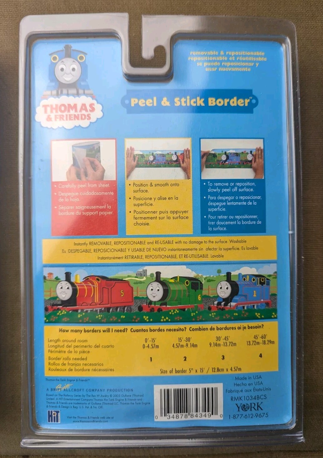 Thomas & Friends Train Wall Paper Border Peel & Stick 5 Inches x 15 ...