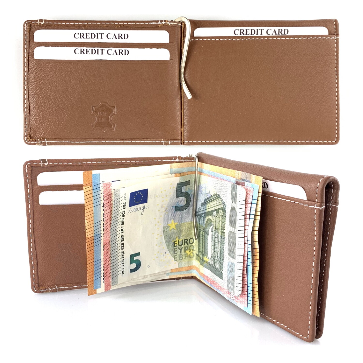 Rindleder Dollarclip Geldbörse Herren Echt Leder Portemonnaie ...