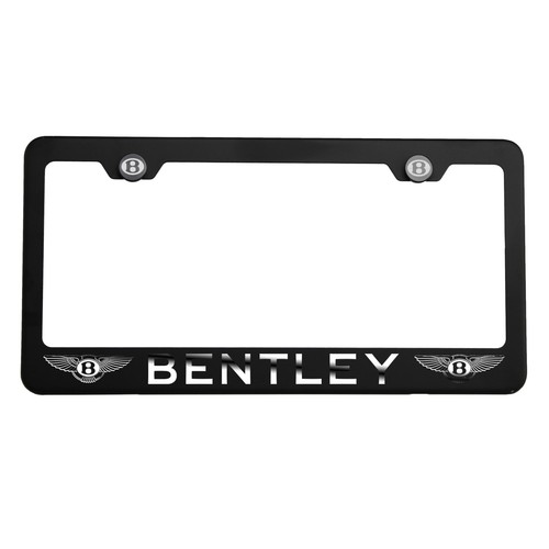 Matte Black Laser Etched Bentley Mirror License Plate Frame Cover ...