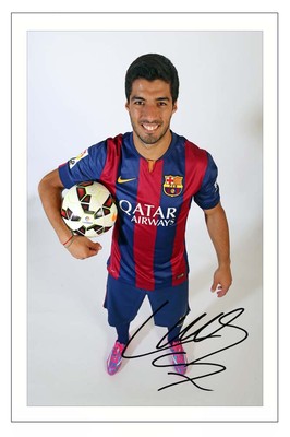 LUIS SUAREZ FC BARCELONA AUTOGRAPH SIGNED PHOTO PRINT 2014/15 | eBay
