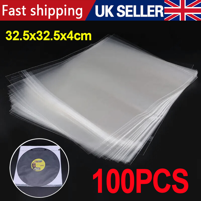 100PCS 12 inch Record Covers Outer Plastic Vinyl Sleeves 12" Single LP ...