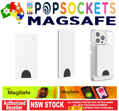 PopSockets Pop White PopWallet MagSafe for Cards iPhone or Android ...