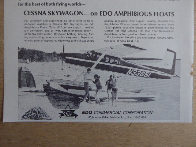 2/1969 PUB EDO AMPHIBIOUS FLOATS CESSNA SKYWAGON N3365L ORIGINAL AD | eBay
