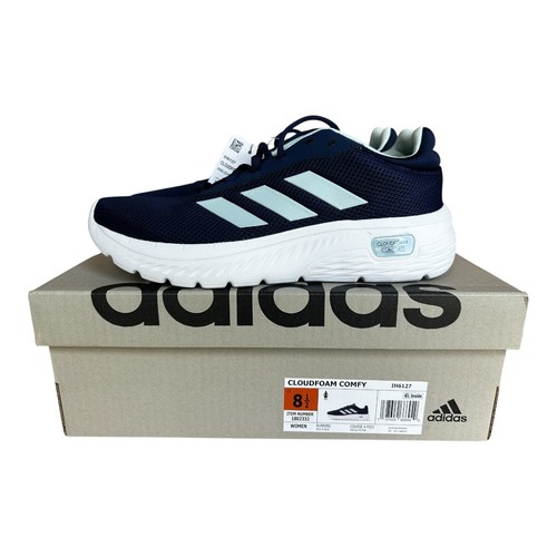 Adidas Cloudfoam Comfy Womens Shoes Running Sneakers Navy Size 8 5 Ebay