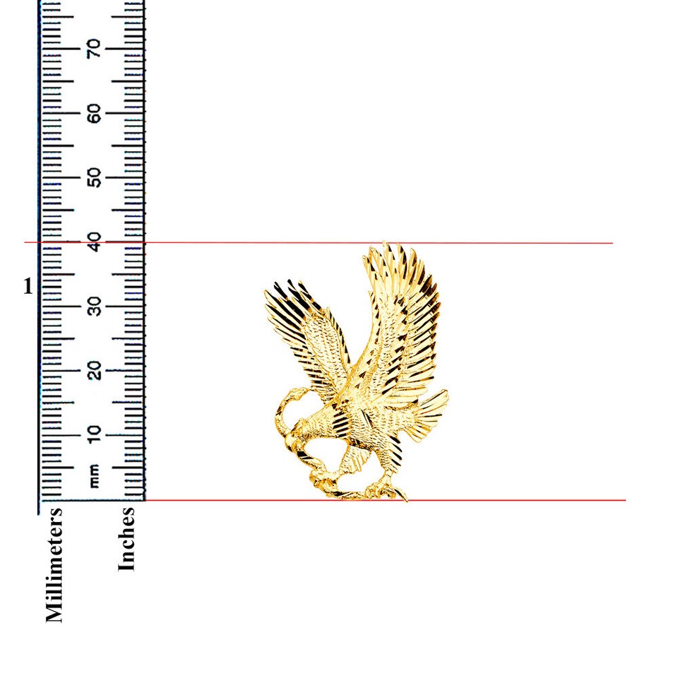 14k Yellow Gold Eagle Pendant For Chain - 56 mm x 40mm | eBay