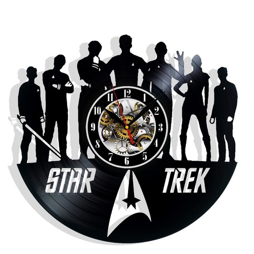 Star Trek Vinyl Wall Clock - Retro Decor - Unique Home Accent - Perfect ...