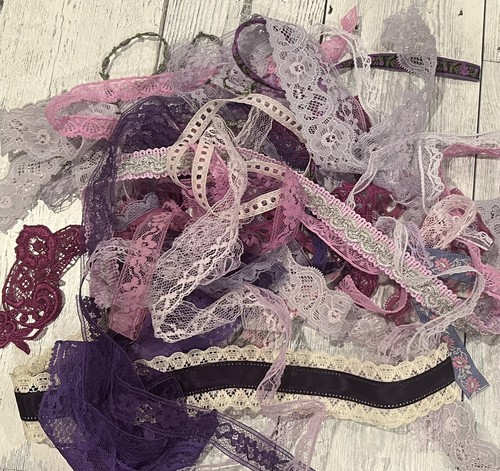 VINTAGE & MODERN LACE TRIM BULK LOT SEWING CRAFT SNIPPET ROLL DOLL ...