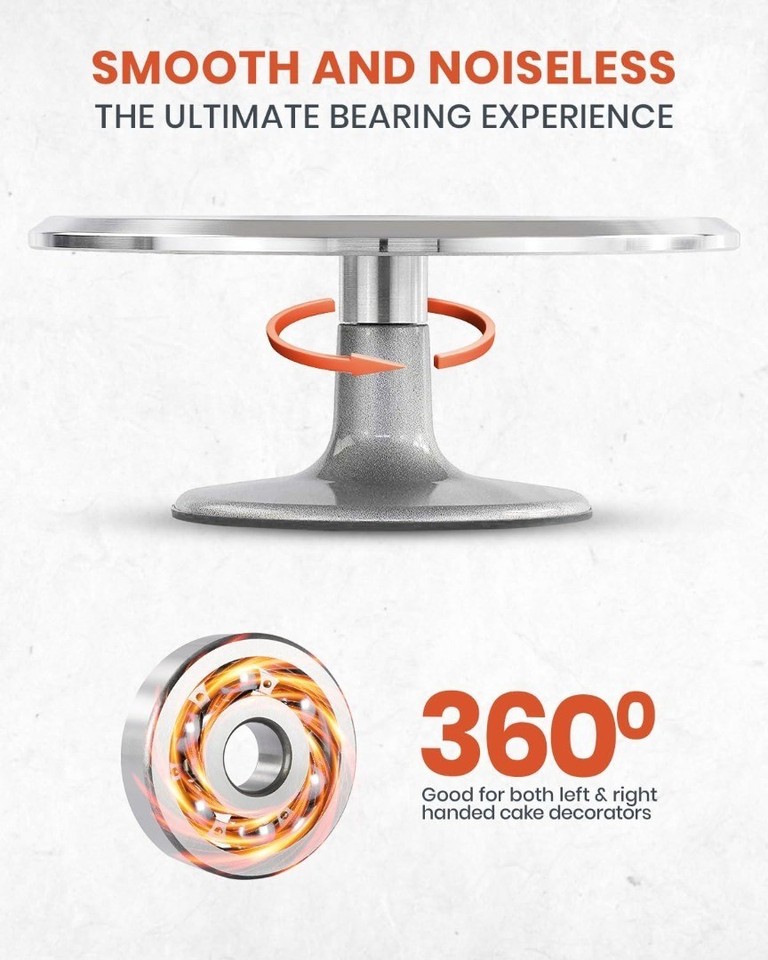 Cake Turntable Rotating Cake Cupcake Stand Decorating Aluminum Alloy ...