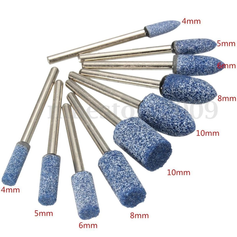 10x Rotary Abrasive Mounted Stone Grinding Wheel Bit 1/8'' Shank For ...