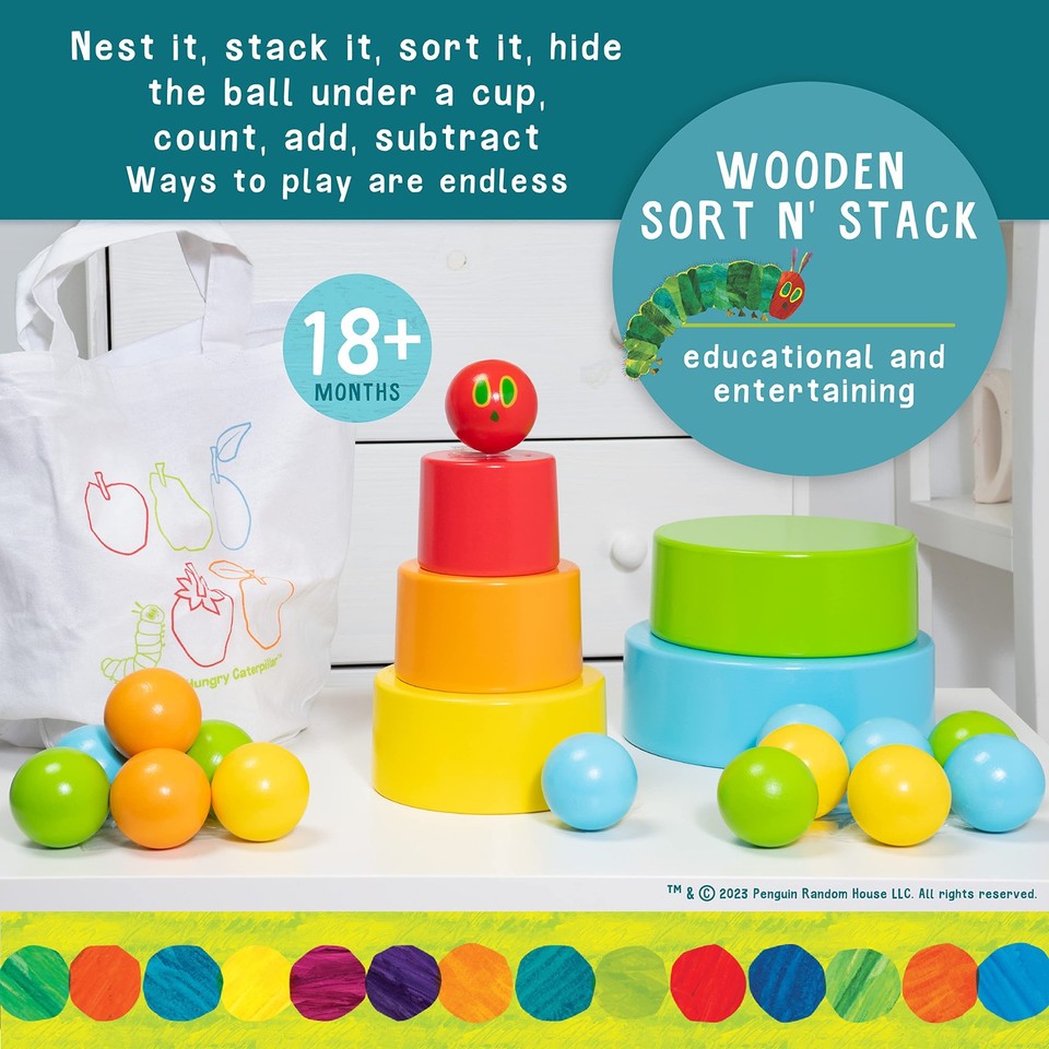 World of Eric Carle The Very Hungry Caterpillar Wooden Sort and Stack Bowls a... | eBay