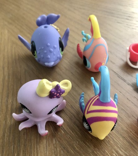 Littlest Pet Shop LPS Pairs Angelfishes Whale #644 #643 Octopus & #862 ...