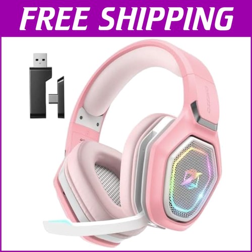 Pink Wireless Gaming Headset with 40H Battery & Flip Mic - PS5/PC ...