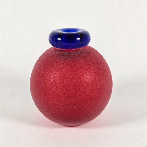 Franco Moretti Art Glass Bottle/Perfume, No Stopper, Signed, Red ...
