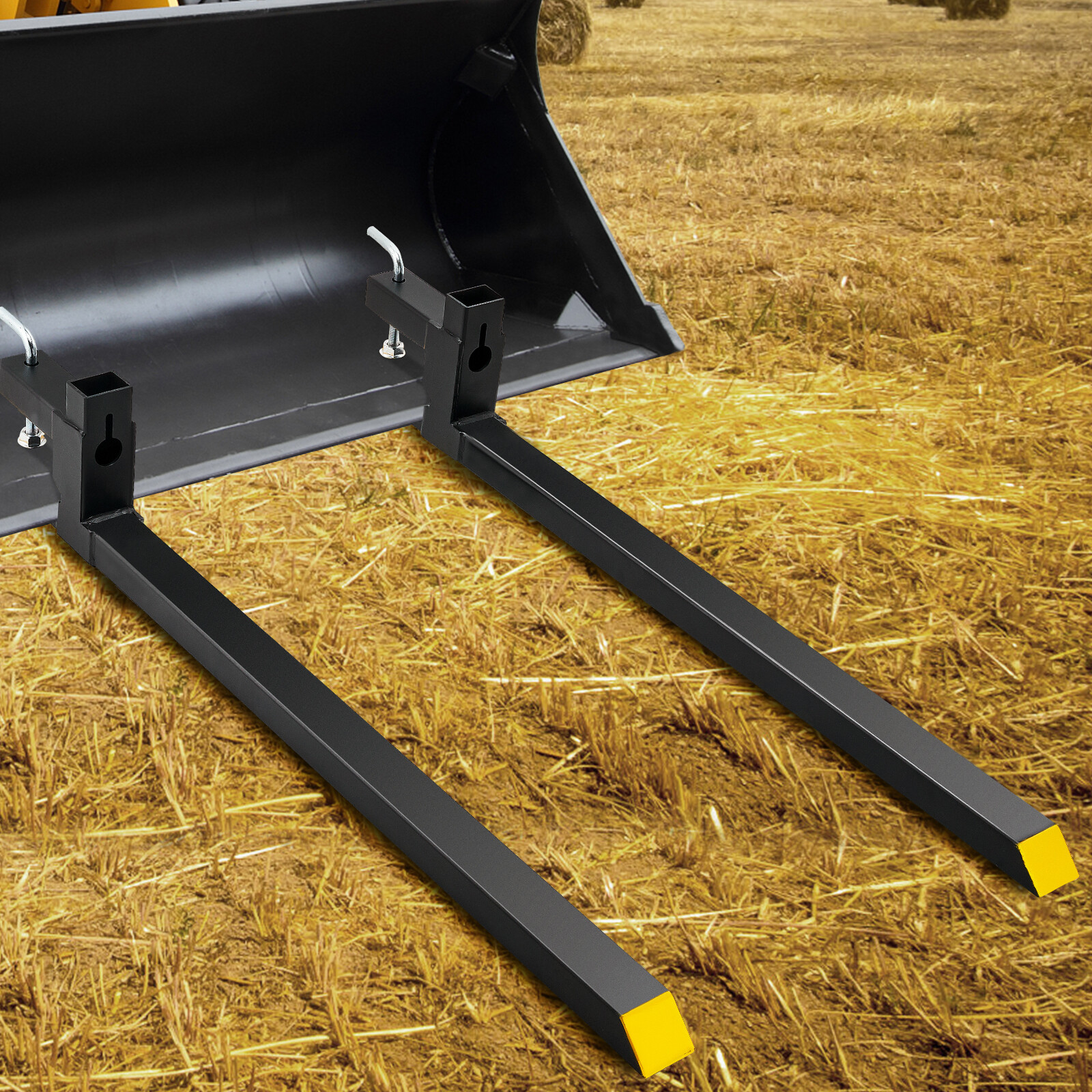 60" Clamp on Pallet Forks for Tractor Bucket Loader Tractor SkidSteer ...