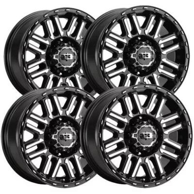 (Set-4) Vision 348 Nexus 18x8.5 5x150 18mm Black Machined Wheels Rims ...