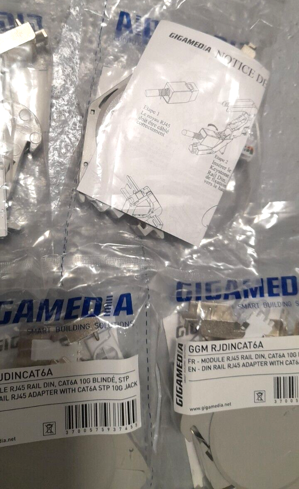 GIGAMEDIA - GGM RJDINCAT6A - MODULE RJ45 - RAIL DIN CAT 6A 10G BLINDE ...