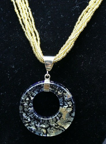 14k 585 YELLOW GOLD ITALY MULTISTRAND 18" NECKLACE & MATCHING EARRINGS ...