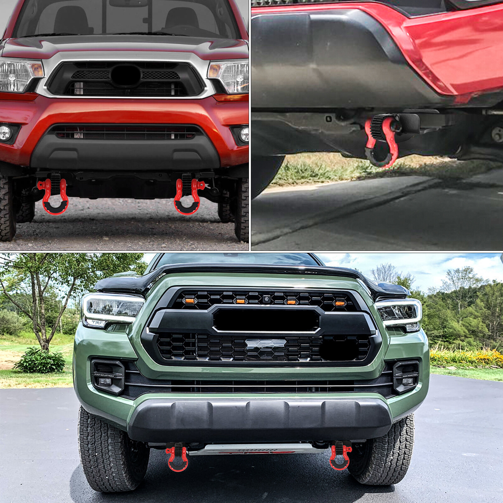 Front Demon Tow Mount Hook Bracket + D-Ring Shackles for 2009-2021 ...