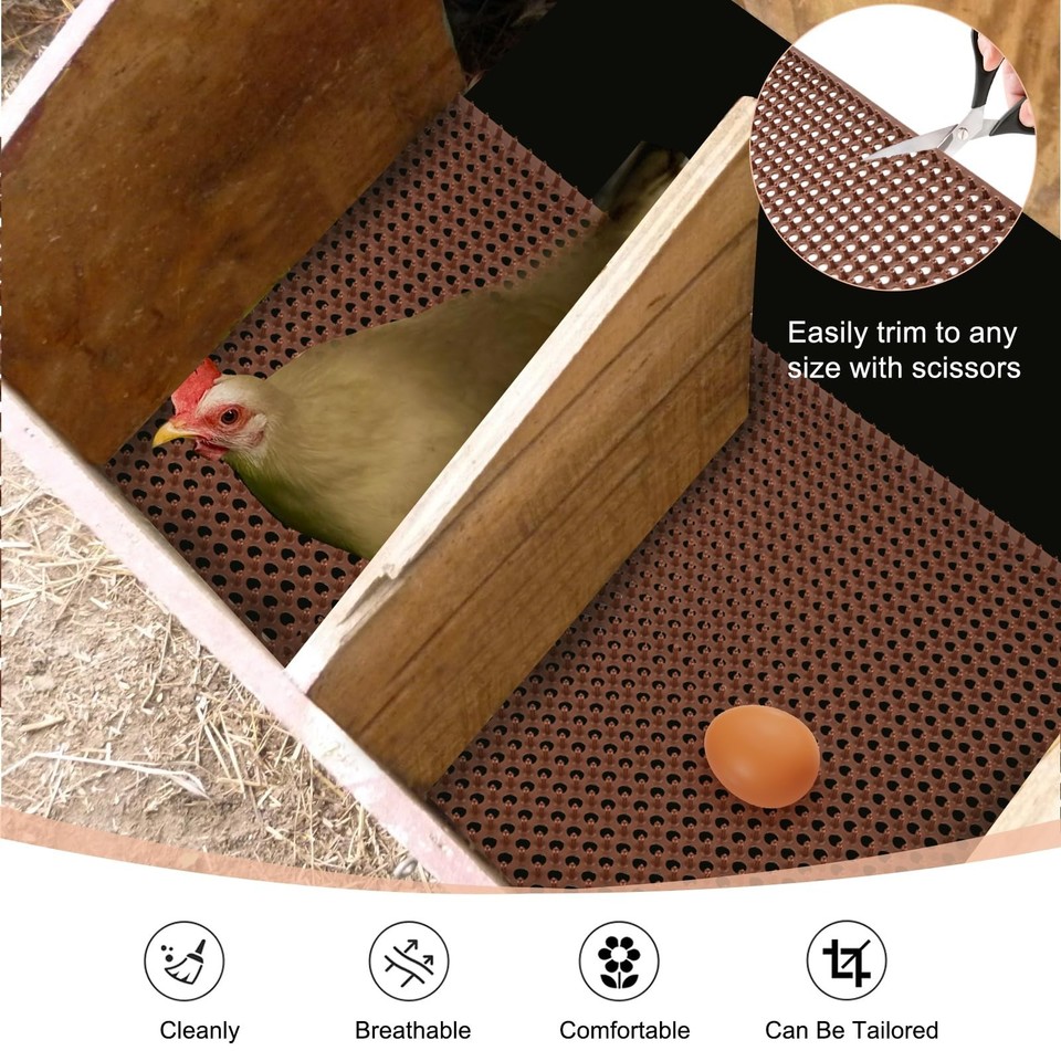 6 Pack Chicken Nesting Pads for Chicken Coop,12"x14" Plastic Nesting ...