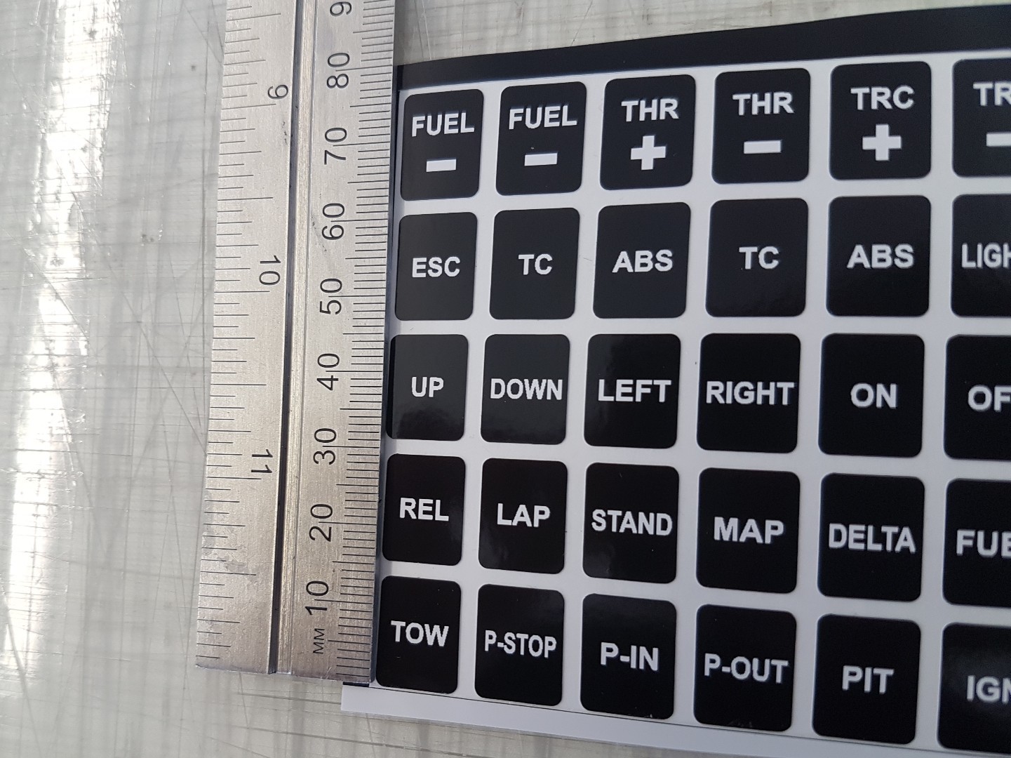 BLACK KB Stickers for Car Simulator Keyboard/Button Box/Wheel iRacing ...