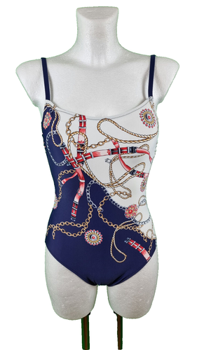 Alba Moda Größe 36 B Cup Badeanzug Bademode Schwimmanzug Marineblau ...