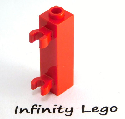 6 LEGO Red Post Brick 1 x 1 x 3 Vertical Clips (60583) - 6 Pieces ...