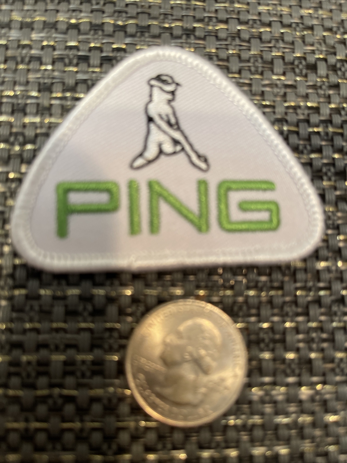 PING Green Lettering Iron On Or SEW on patch Embroidered 2.5” x 2” | eBay