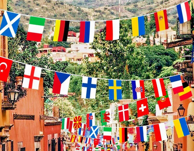 🔥 27FT EURO Fabric Flags Bunting 24 Nations England Scotland 🔥 | eBay