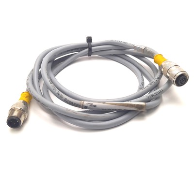 Turck RK4,4T-2-RS4.4T Double End Cordset M12 4-Pin M-F, 2m Length, 250v ...