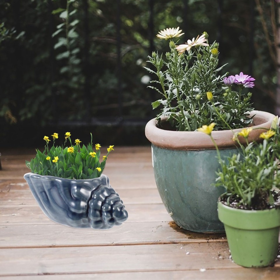 Outdoor Nautical Decoration Succulent Ceramic Flower Pot Coastal ...