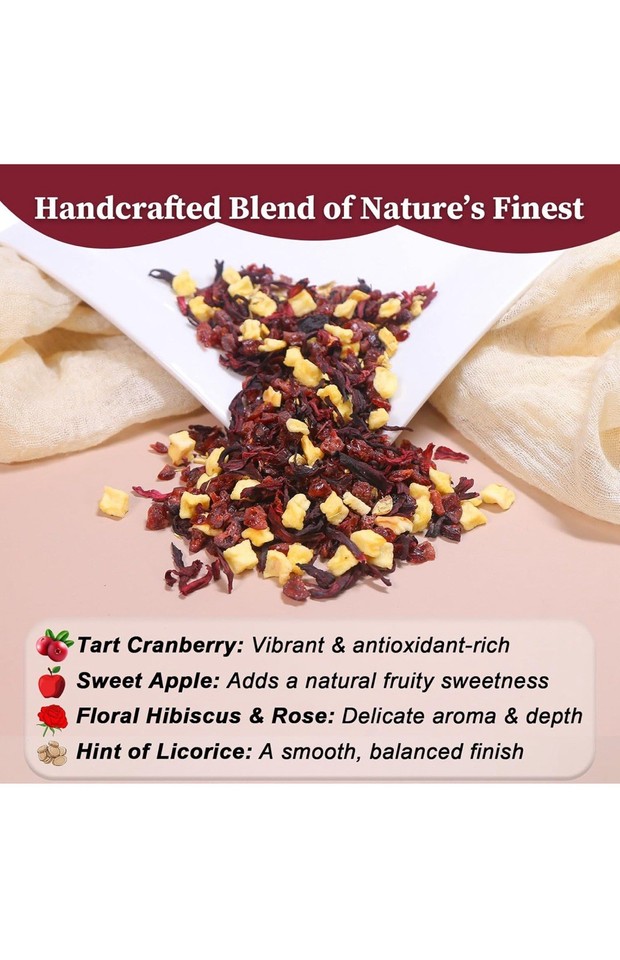 Fullchea Cranberry Apple Tea 45 Teabags herb Hibiscus Licorice Wellness ...