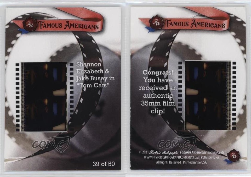 2021 Historic Auto Famous Americans 39/50 Shannon Elizabeth Jake Busey ...