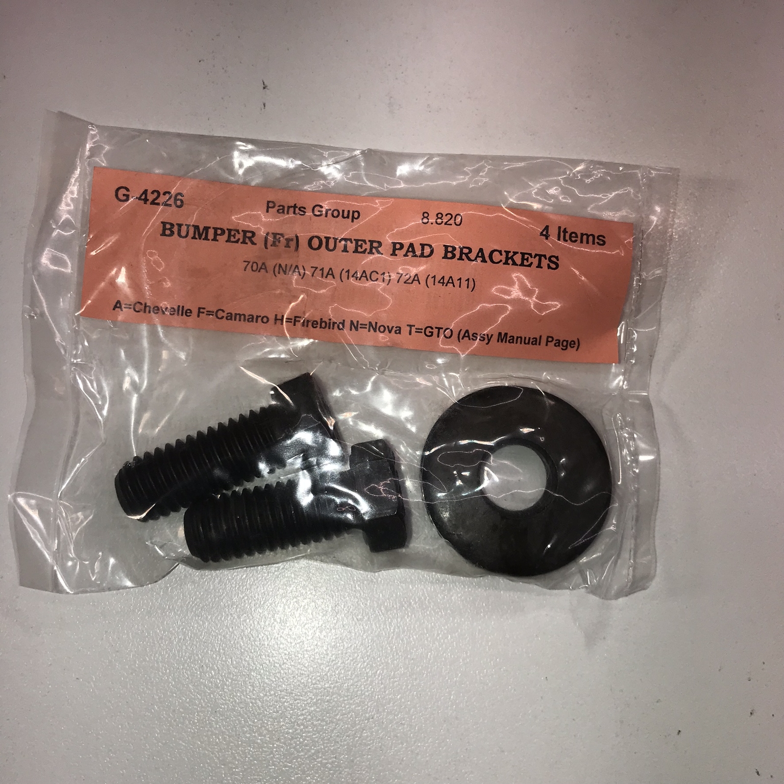 Chevelle front outer bumper pad brackets for 1970 1971 1972 | eBay