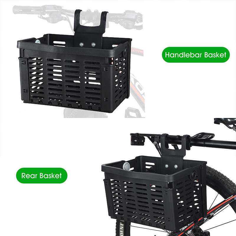 Foldable Bike Front Rear Basket Bicycle Handlebar Rack Pack Carrier ...