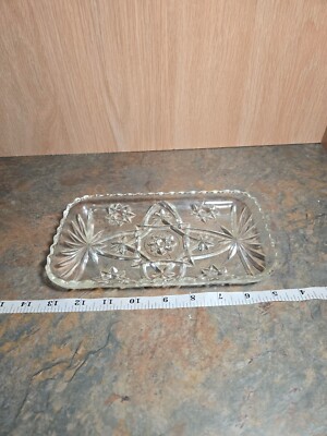 Vtg Anchor Hocking Prescut Star Of David EAPG Small Relish Tray | eBay