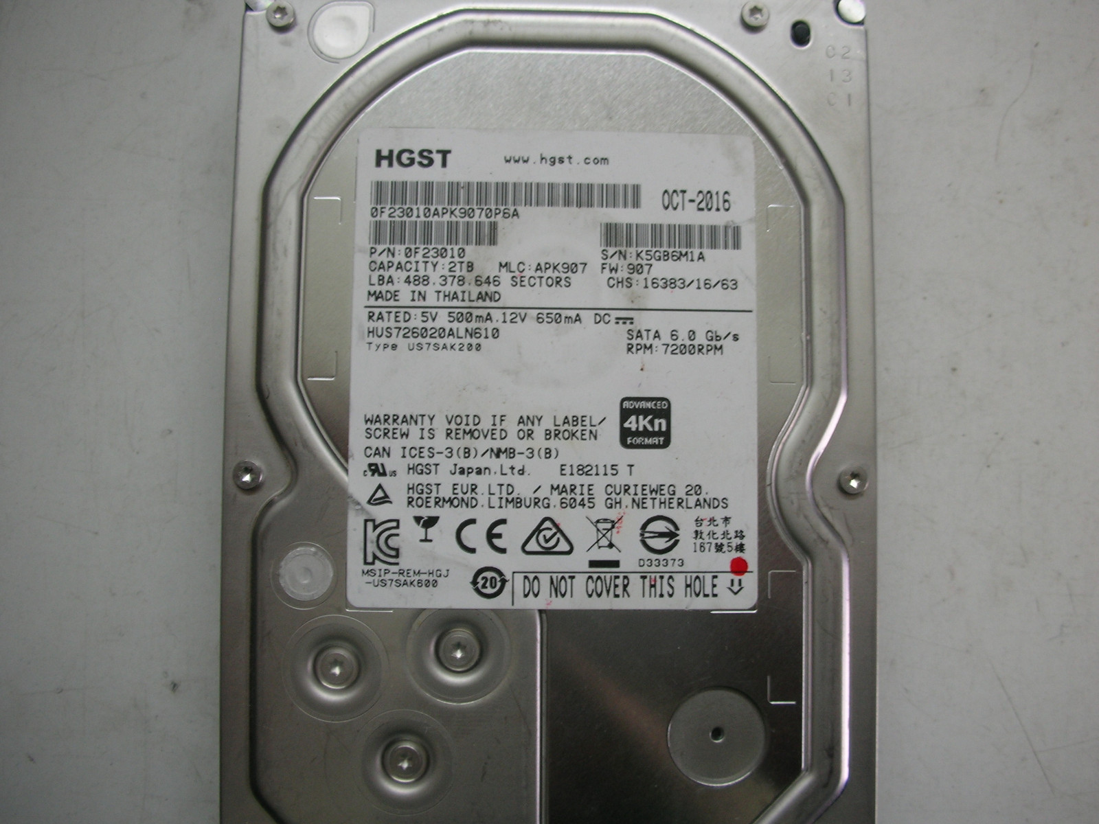 HGST 2TB HUS726020ALN610 907 006-0A90446 | eBay