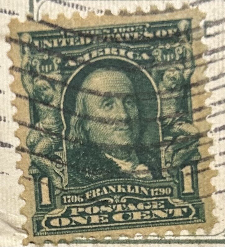 BEN FRANKLIN US Postage 1 cent Stamp-Green EXTREMELY RARE 1900-1903 | eBay