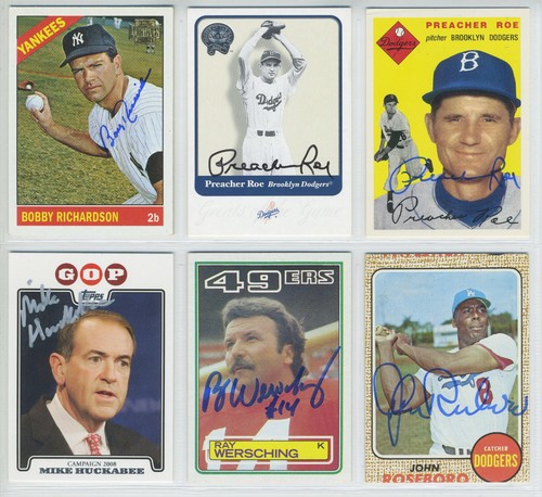 Preacher Roe Autographed Baseball Card 1994 Topps Archives # 14 ...