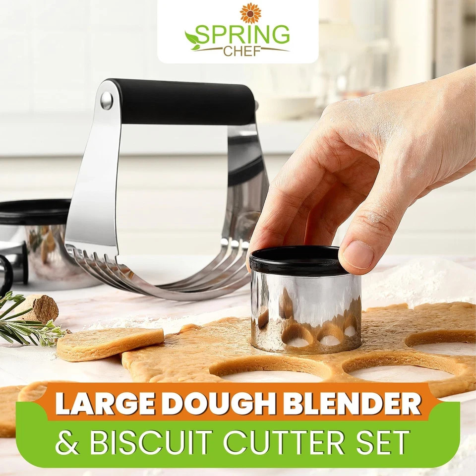 Large Dough Blender & Biscuit Cutter Set Heavy Duty Stainless Steel ...