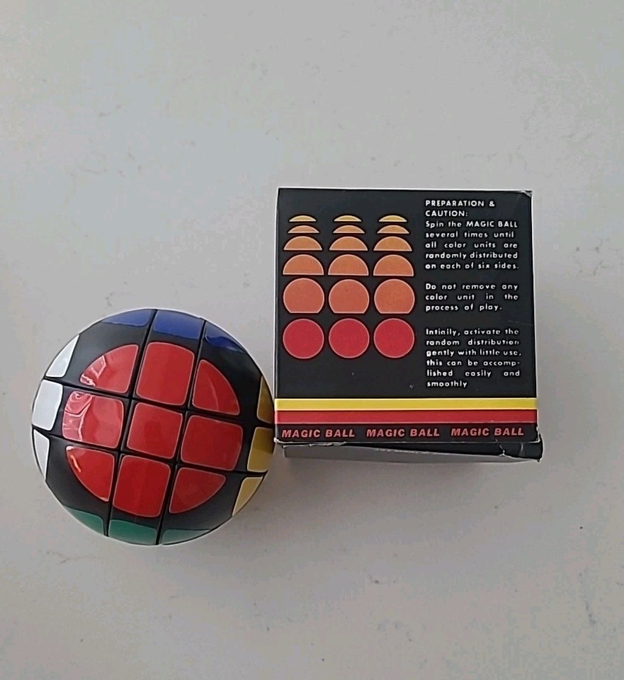 1980'S RUBIK'S CUBE ROUND MAGIC BALL SPHERE BRAIN TEASER PUZZLE TOY (B1 ...